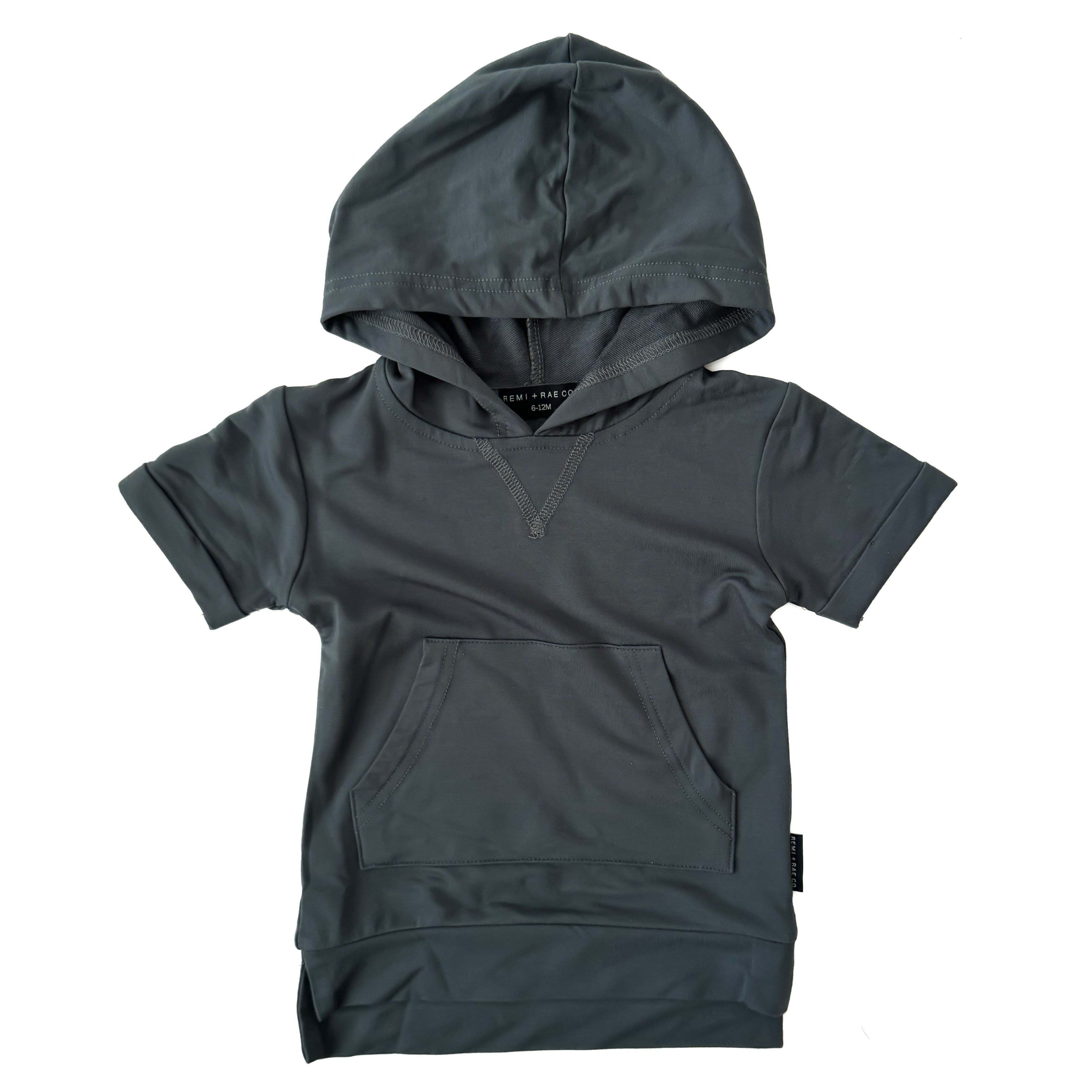 BAMBOO SHORT SLEEVE HOODIE - MALIBU – REMI + RAE CO.